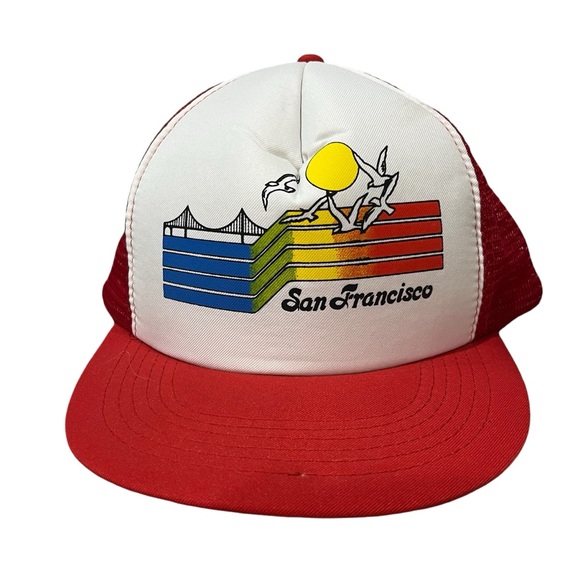 Accessories | New Vintage San Francisco Red Trucker Hat Snapback Bridge ...